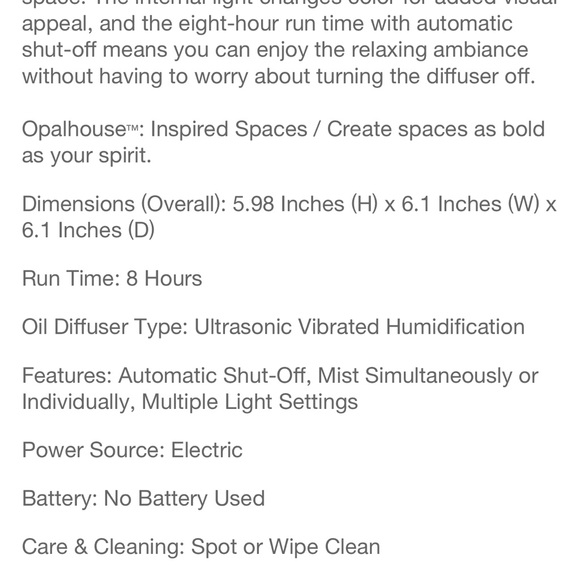 Opalhouse | Accents | Opalhause Ultrasonic Essential Oil Diffuser ...